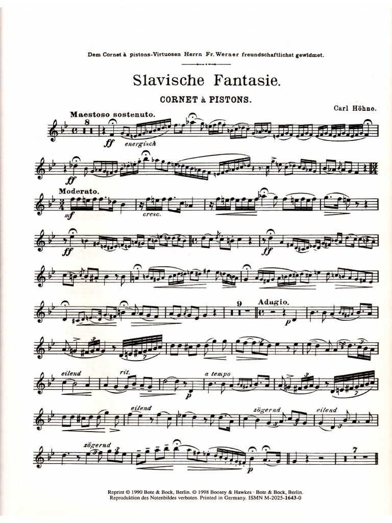 Slavische Fantasie Trumpet Piano Carl Hohne | PDF