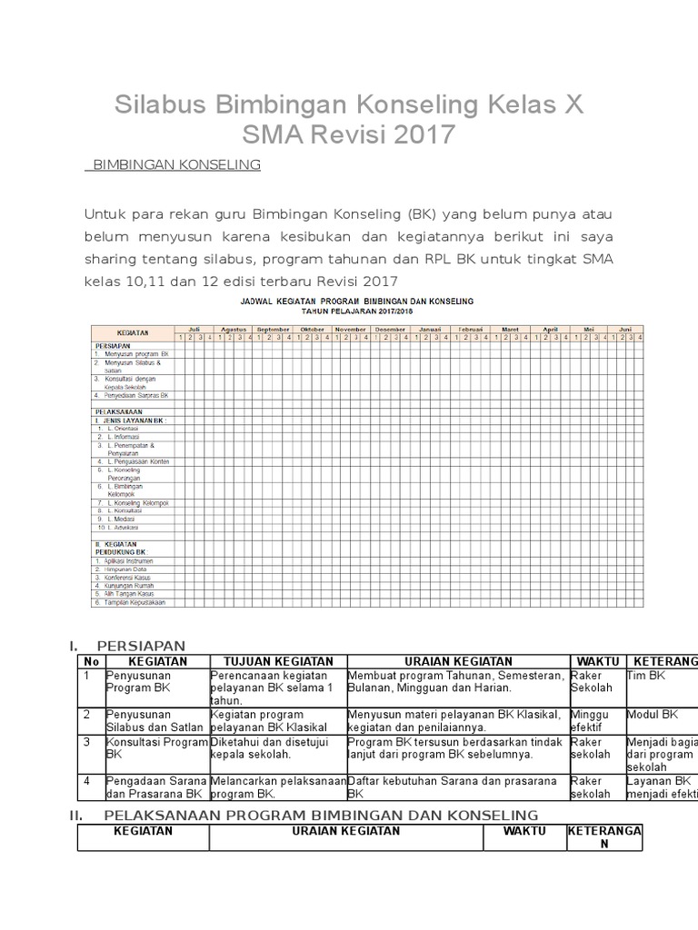 Silabus BK SMA untuk Guru | PDF | Karier & Perkembangan