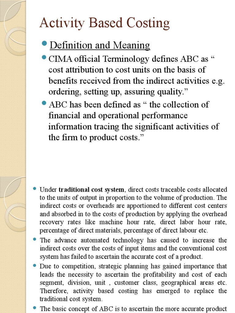 Understanding Activity Based Costing | PDF | Business | Finance & Money ...