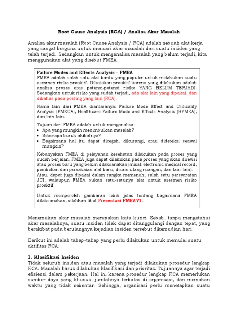 Rca - Root Cause Analysis | PDF