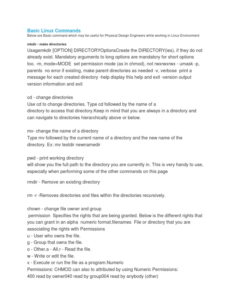 Basic Linux Commands: Mkdir - Make Directories | PDF | File Transfer Protocol | Computer File