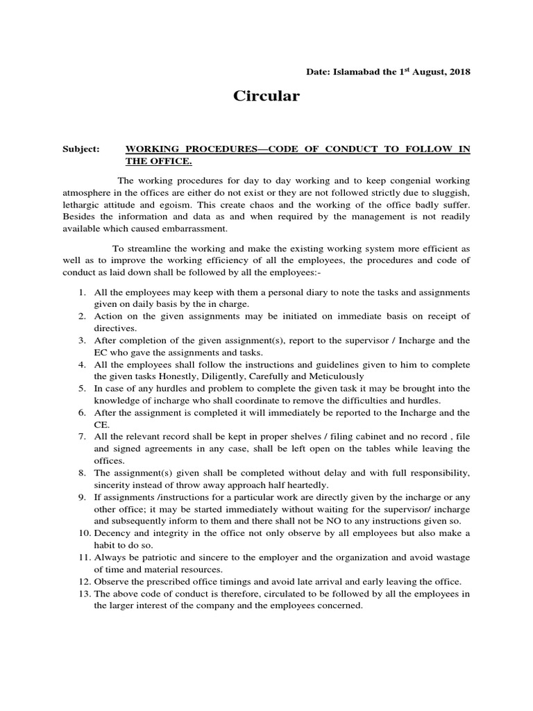 Office Procedure | PDF | Government | Business