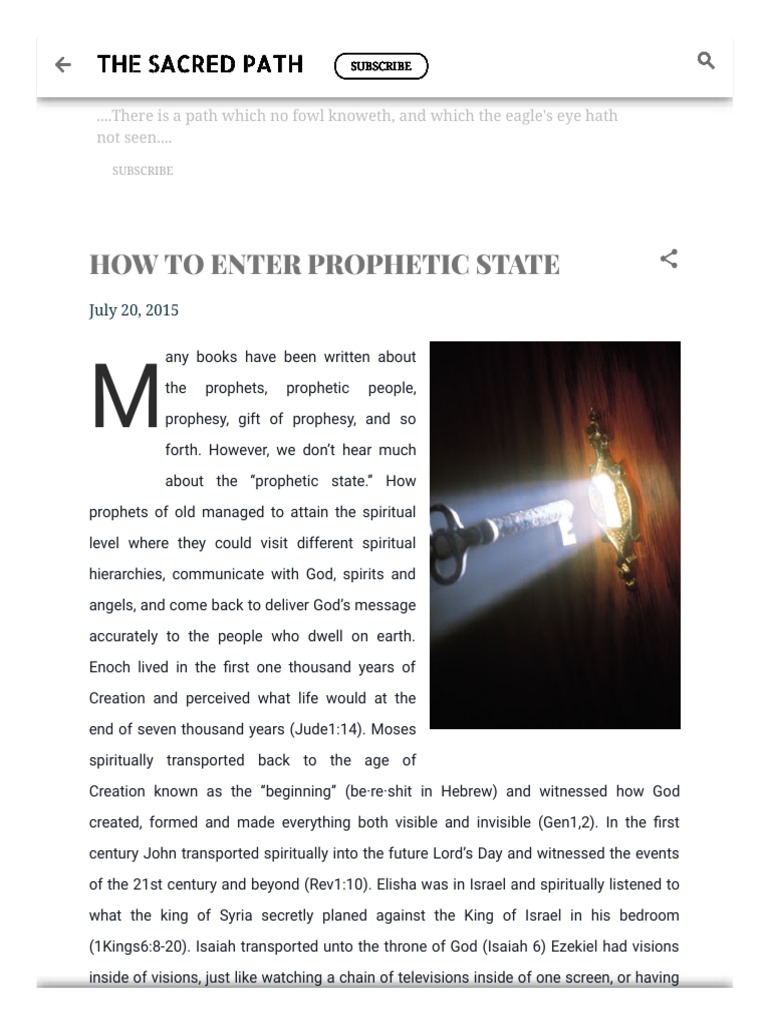 Entering the Prophetic State | PDF | Prophecy | Jesus