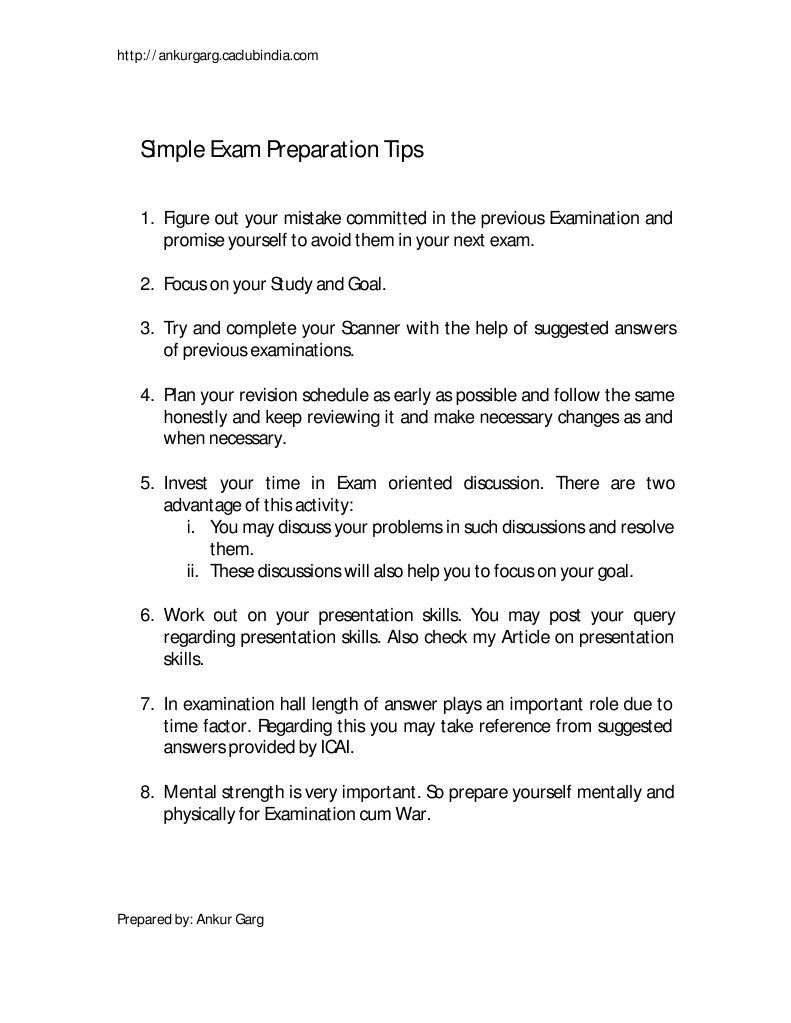 24 Simple Exam Preparation Tips | PDF | Cognition | Psychology