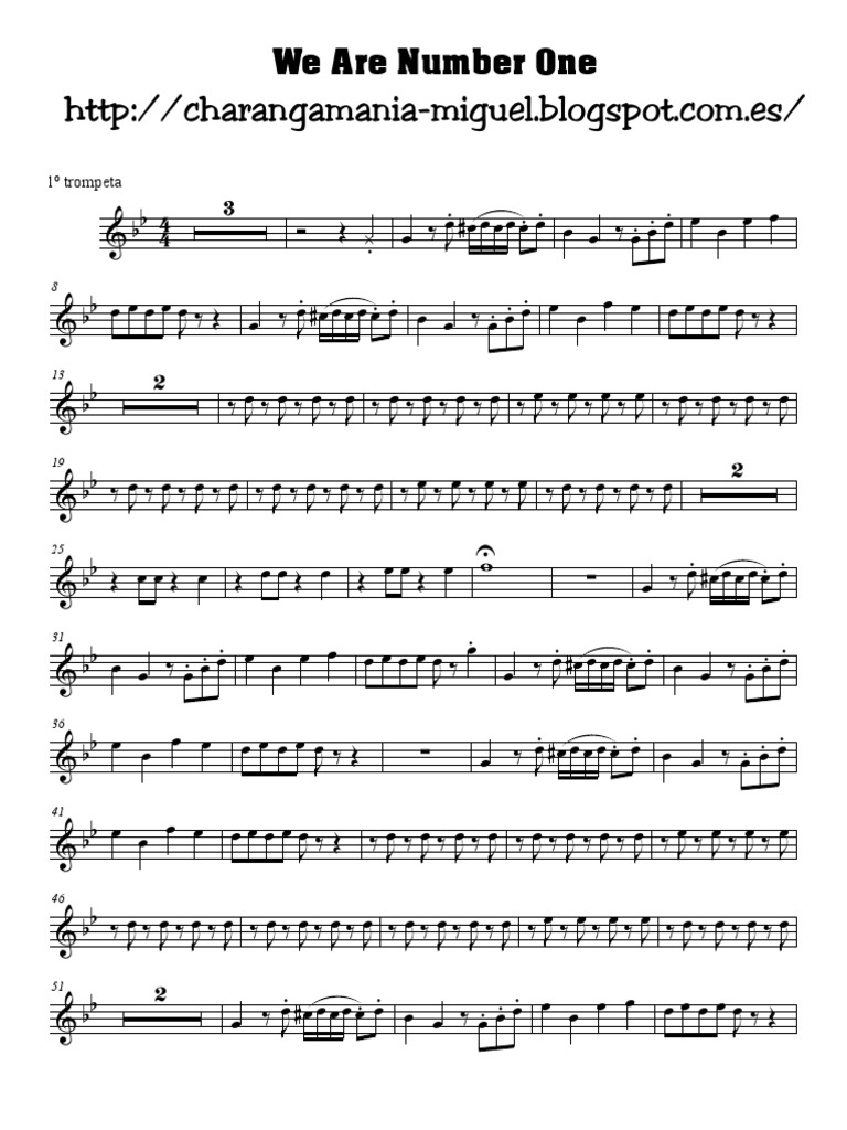 We Are Number One - B - Trumpet 1 | PDF