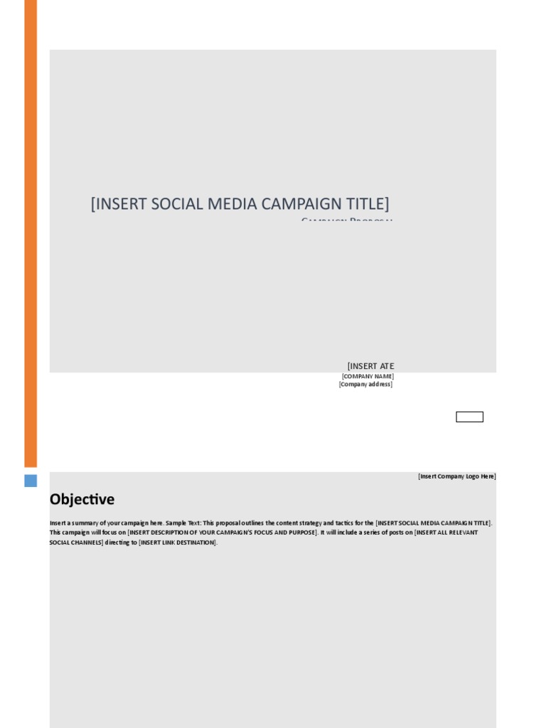 Social Media Campaign Proposal Template | PDF | Hashtag | Brand