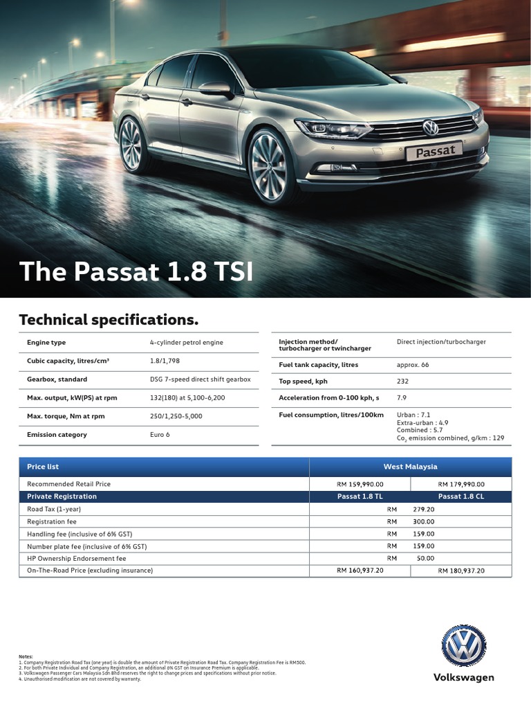 Volkswagen Passat 1 8tsi Leaflet WM PDF | Download Free PDF | Airbag ...