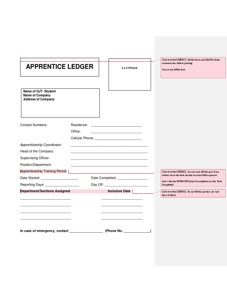 Apprencticeship Ledger | PDF