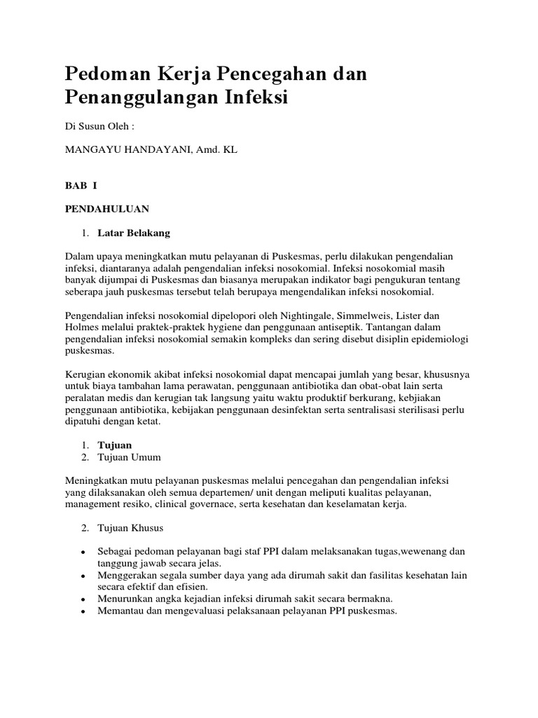 Pedoman Kerja PPI TAMI 2 | PDF
