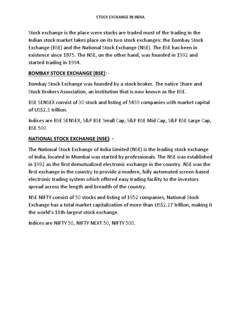 Stock Exchange | PDF | Travel