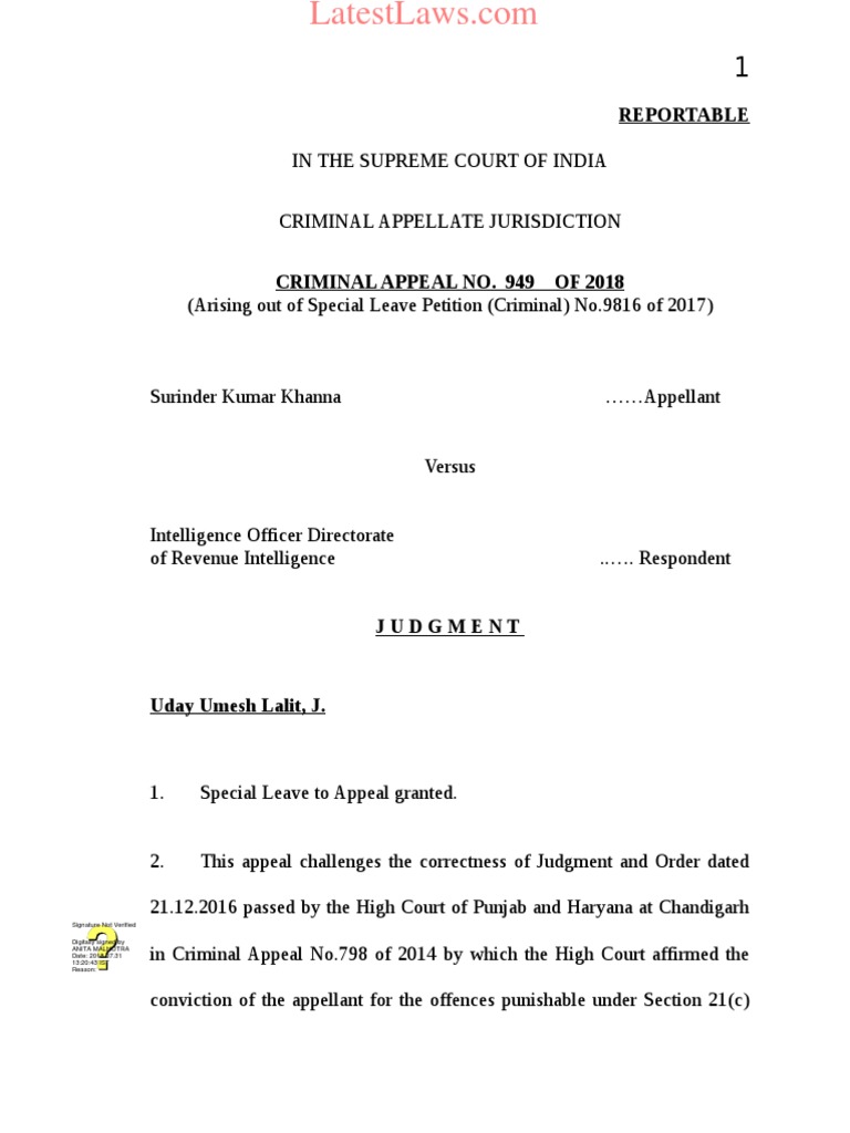 Supreme Court Judgment on Confession | Evidence | Appeal