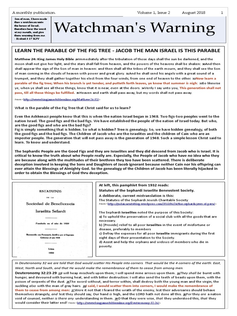 Watchman's Warning August 2018 Issue | PDF | Abraham | Catholic Church