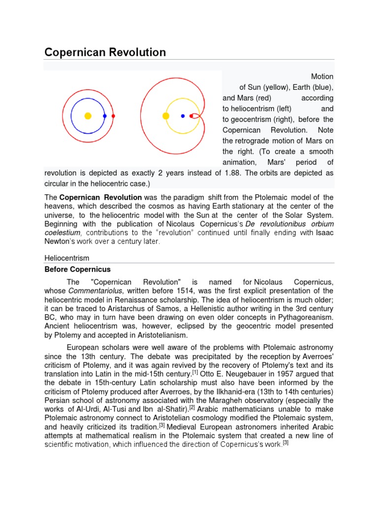 Copernican Revolution | PDF | Heliocentrism | Nicolaus Copernicus