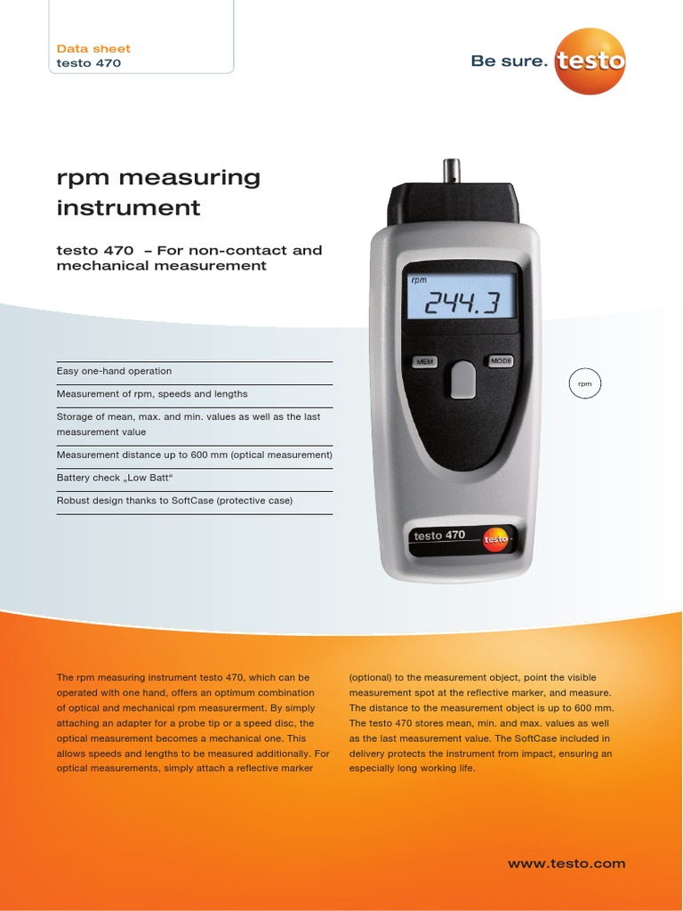 Testo 470 | PDF | Calibration | Measurement