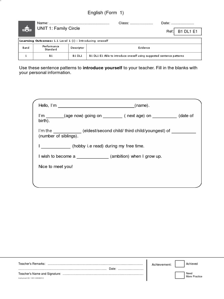 Name: .......................................................... Class