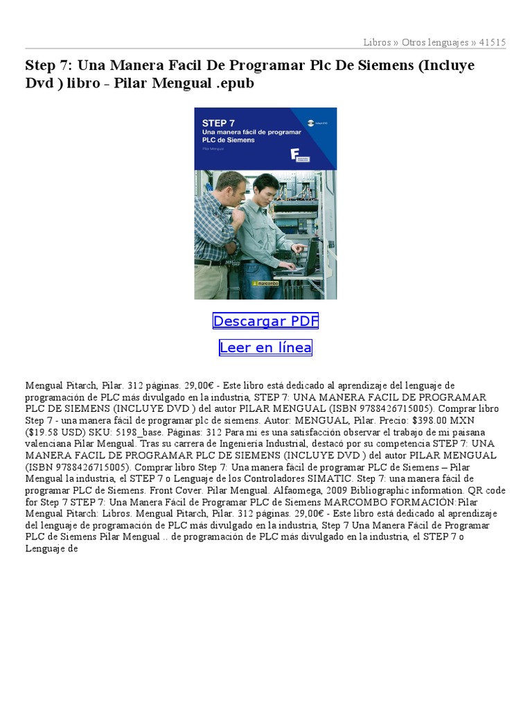Step 7 Una Manera Facil de Programar PLC de Siemens (Incluye DVD) PDF | PDF