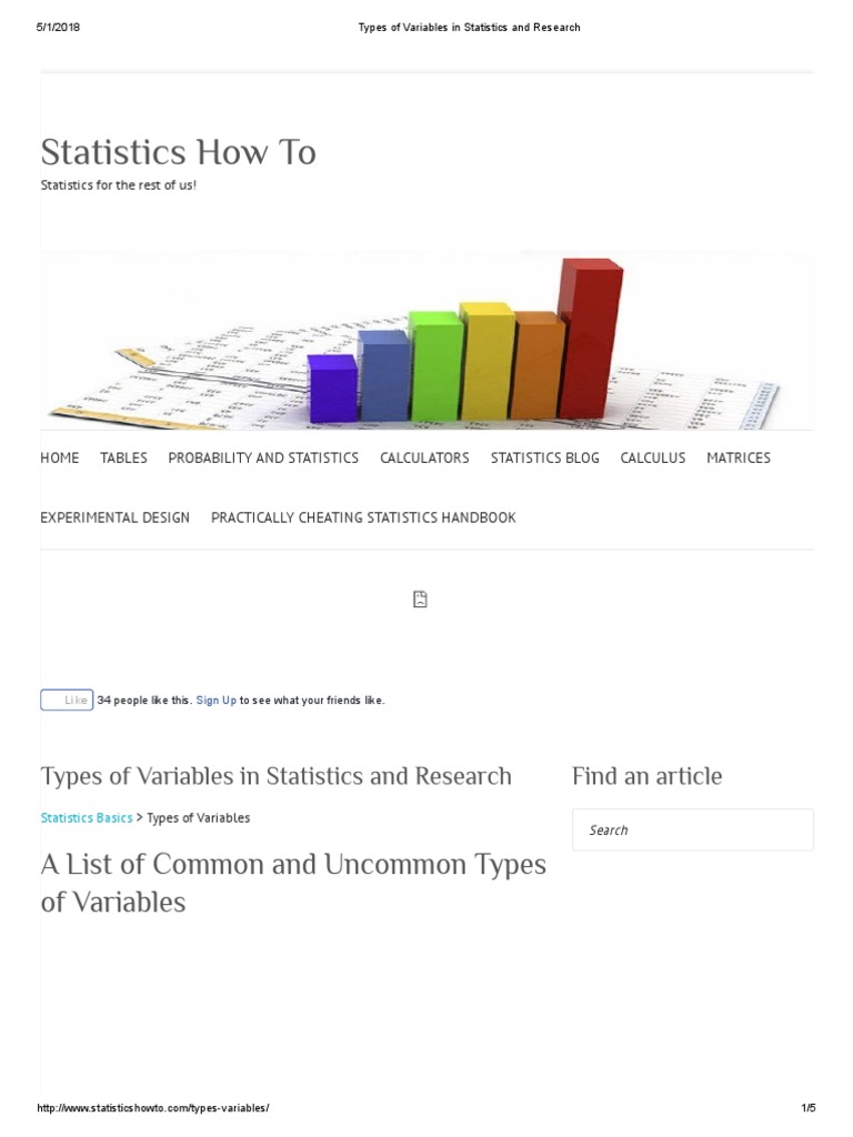 Types of Variables in Statistics and Research | PDF | Dependent And ...