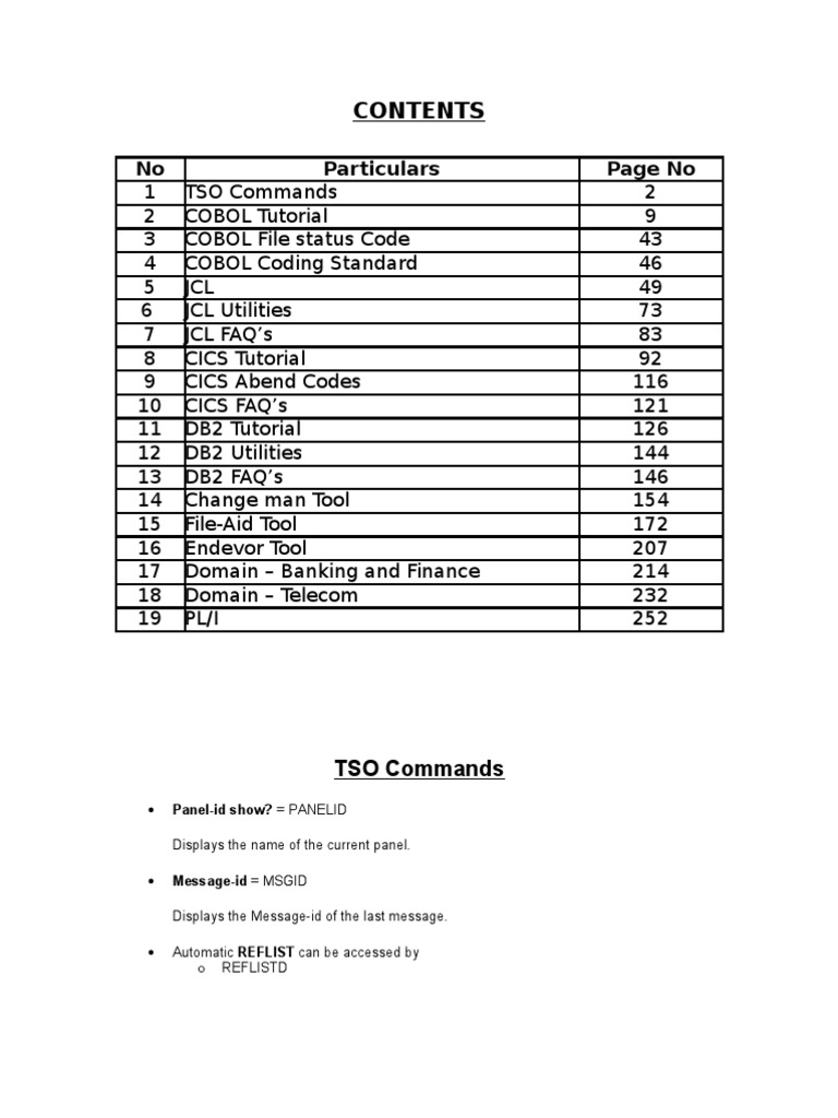 Mainframe Refresher | PDF | Array Data Structure | Database Index Mainframe Refresher | PDF | Array Data Structure | Database Index