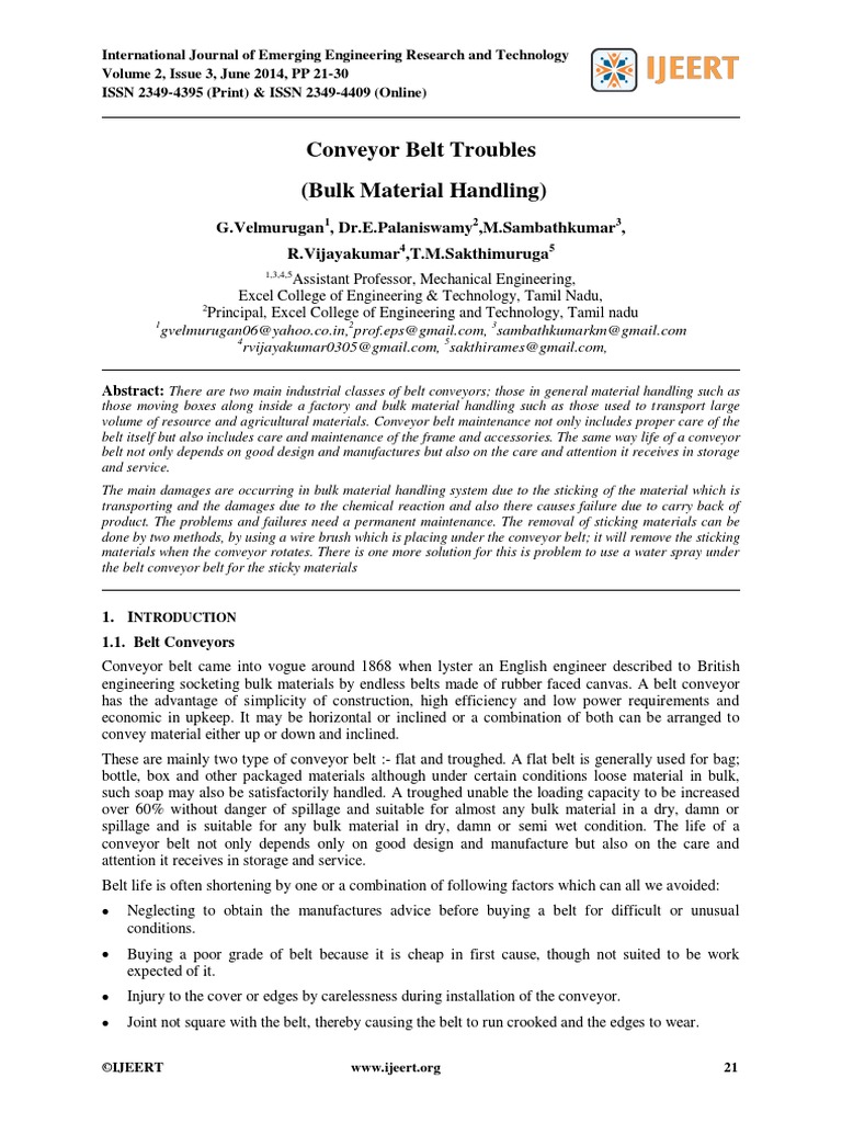 Conveyor Belt Troubles | PDF | Belt (Mechanical) | Bearing (Mechanical)