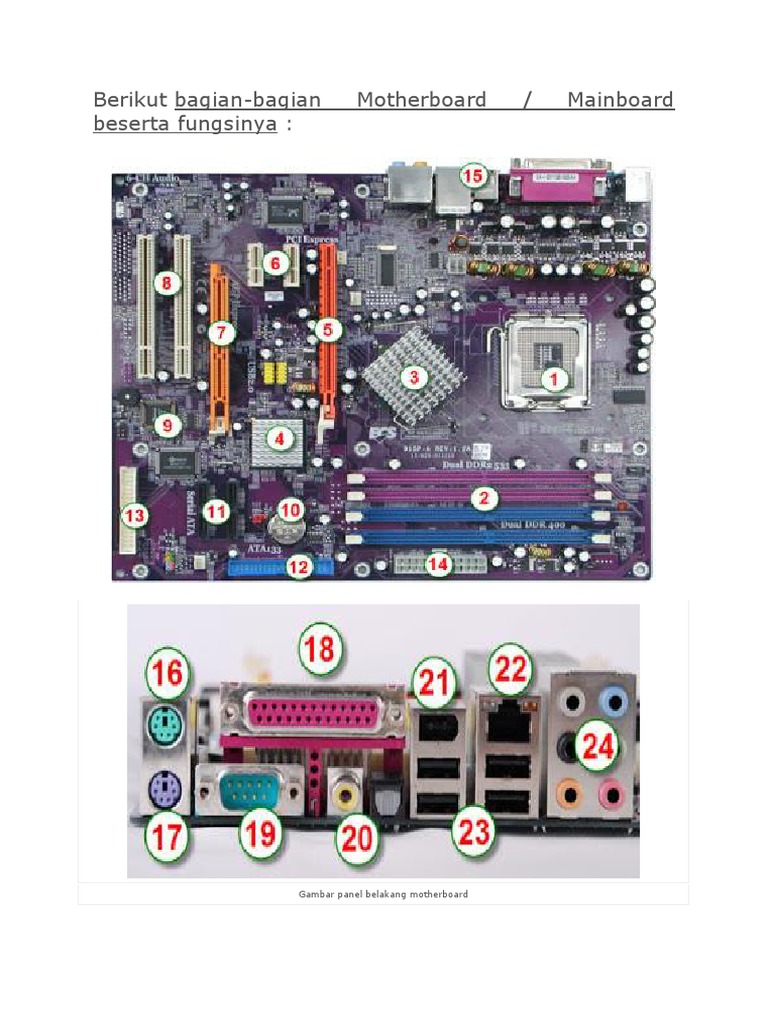 Gambar dan Fungsi Bagian Motherboard | PDF