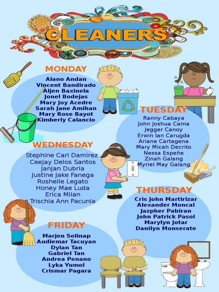 Classroom Daily Cleaners Schedule | PDF