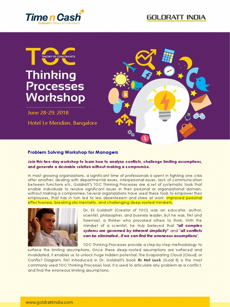 TOC Thinking Processes Workshop - June 2018 PDF | PDF | Thought | Business