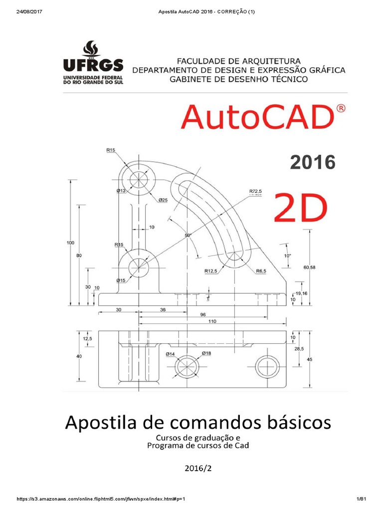Apostila de Comandos Basicos AutoCad 2016 2D PDF | PDF | Auto Cad ...