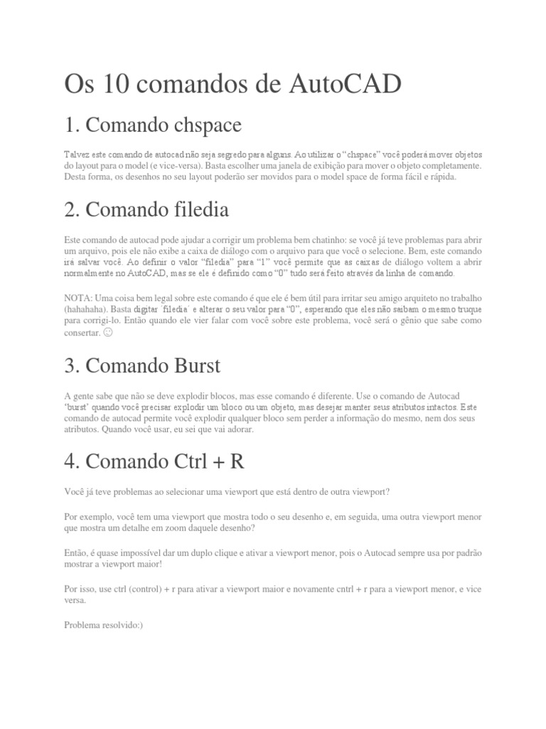 Apostila de Comandos Basicos AutoCad 2016 2D | PDF | Auto Cad | Janela (informática)