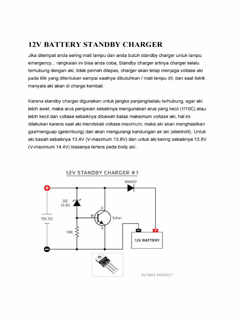 Outbox Project 12v Battery Standby Charger | PDF