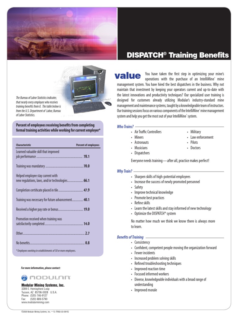 DISPATCH Training Benefits PDF | PDF | Dispatcher | Employment