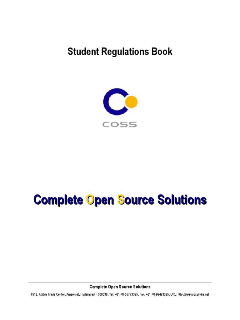 COSS - Student Regulations | PDF | Identity Document | Fee