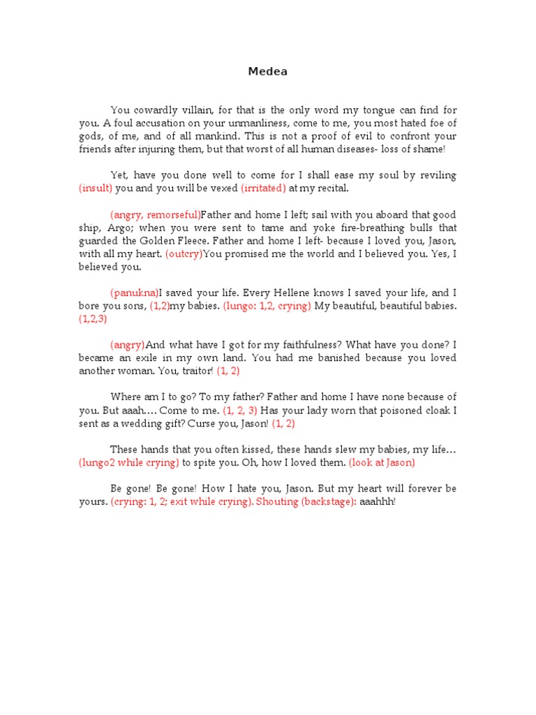 2nd Monologue Medea | PDF | Poetry