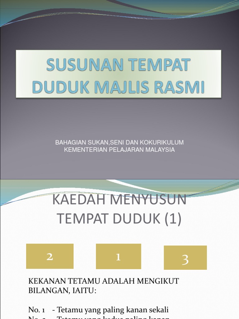 Susunan Tempat Duduk Majlis Rasmi | PDF