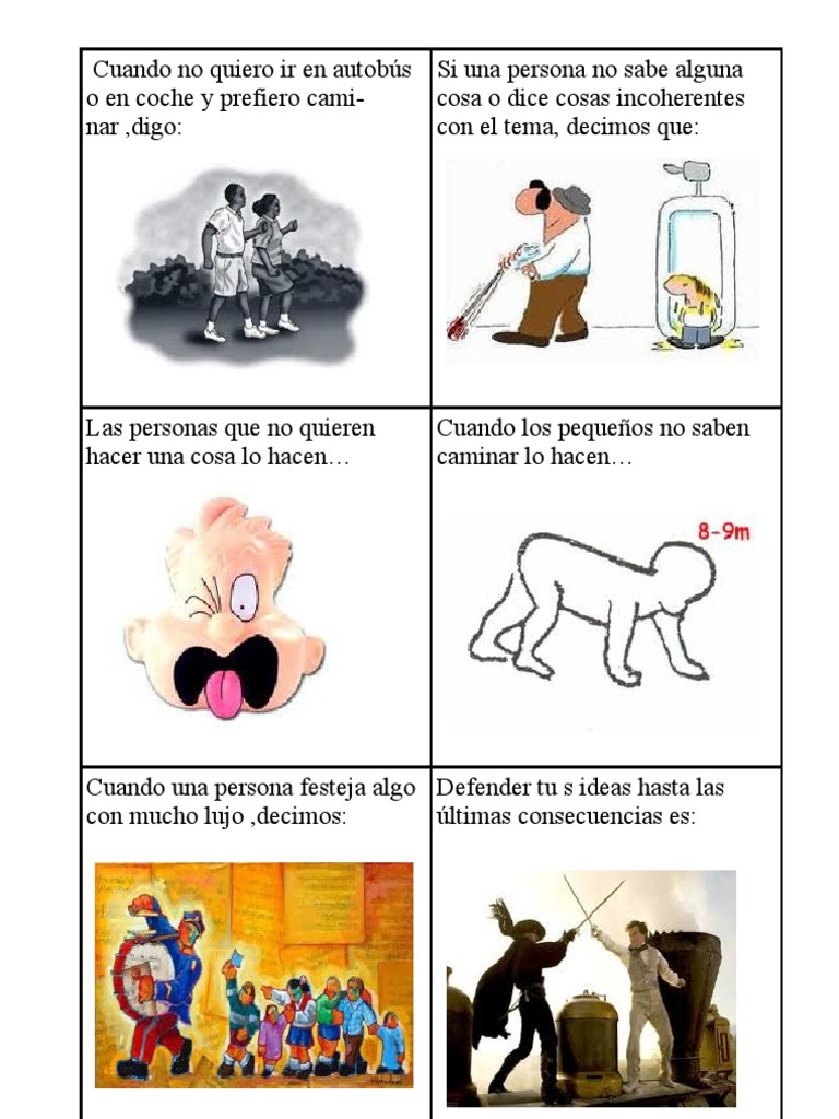 Modismos ilustrados para niños | PDF | Ocio