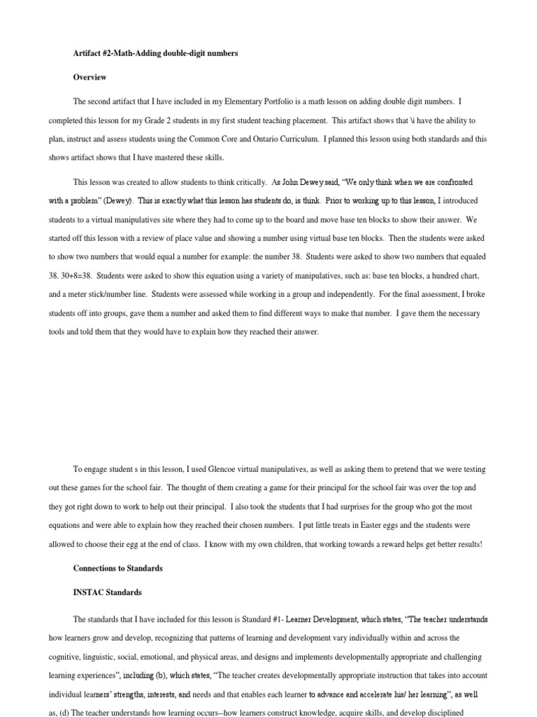 Artifact 2 Pdf Educational Assessment Learning