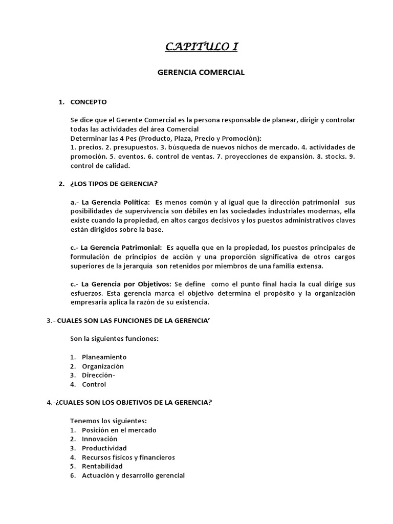 Gerencia Comercial | PDF | Marketing | Calidad (comercial)