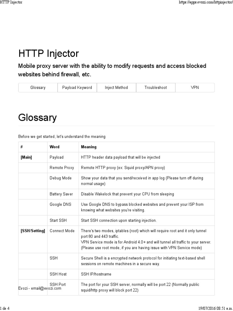 Tutorial HTTP-Injector PDF | PDF | Hypertext Transfer Protocol | Proxy ...