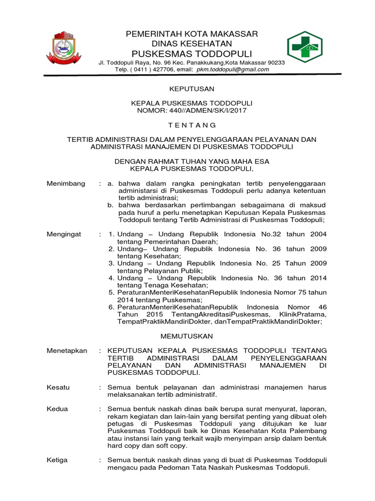 1 2 4 Ep 10 SK Tata Tertib Administrasi | PDF