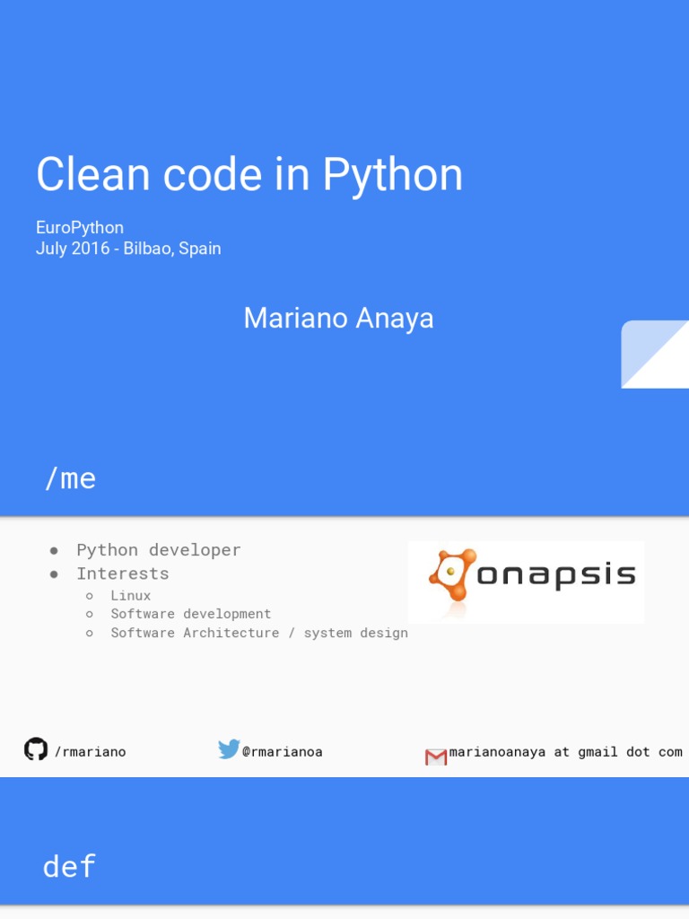 Clean Code in Python | PDF | Python (Programming Language ...