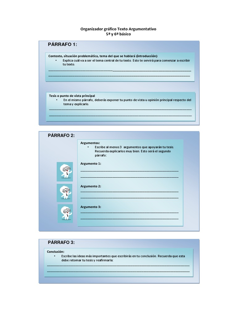 Organizador Gráfico Texto Argumentativo | Planificación | Lógica