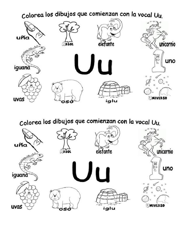 Discriminar Sonido Inicial U | PDF