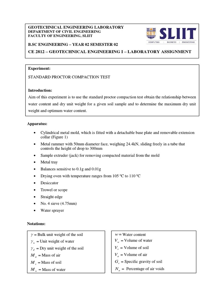 Standard Proctor Compaction Test Setup | PDF | Soil | Natural Materials