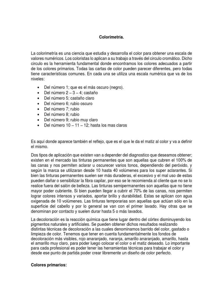 Colorimetría | PDF | Color | Amarillo