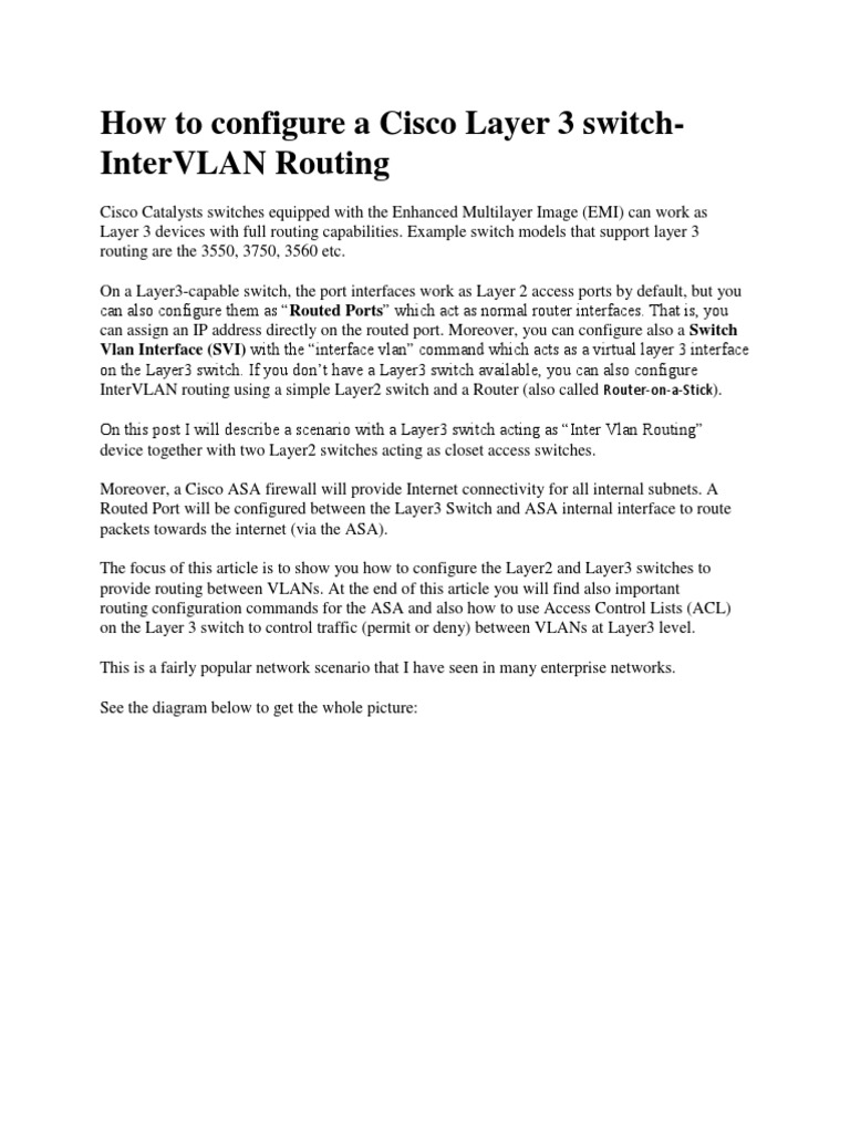 Cisco InterVLAN Routing Guide | PDF | Network Switch | Routing