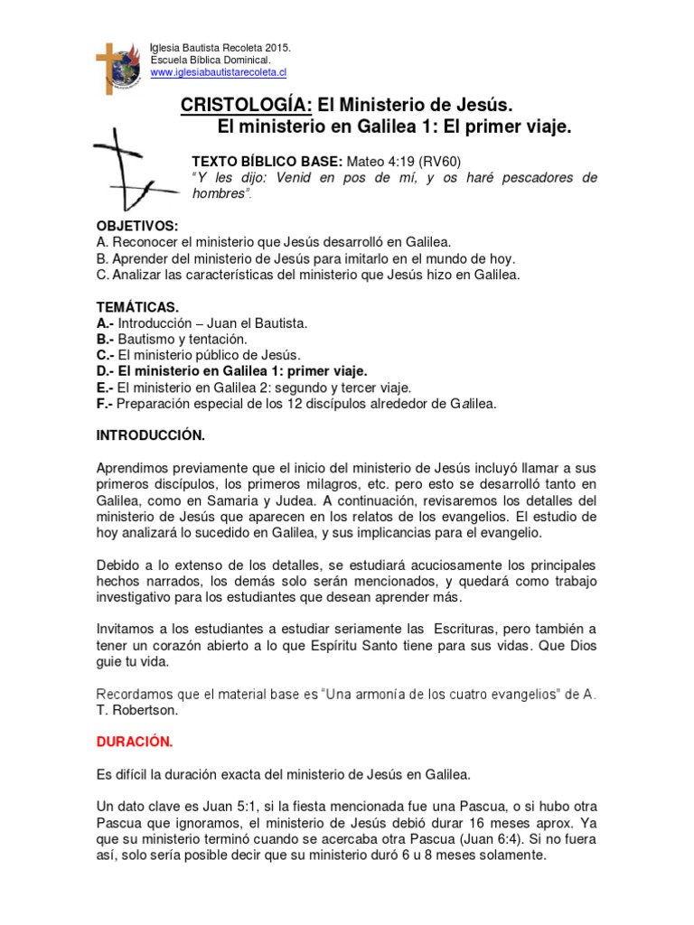 Cristolog - A - El Ministerio de Jesus 4 - El Ministerio en Galilea 1 - El Primer Viaje | PDF ...
