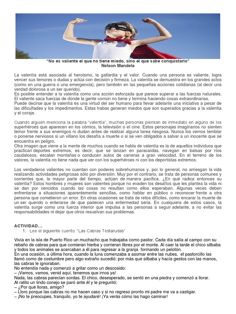 Valor de La Valentia | PDF | Valor | Ocio