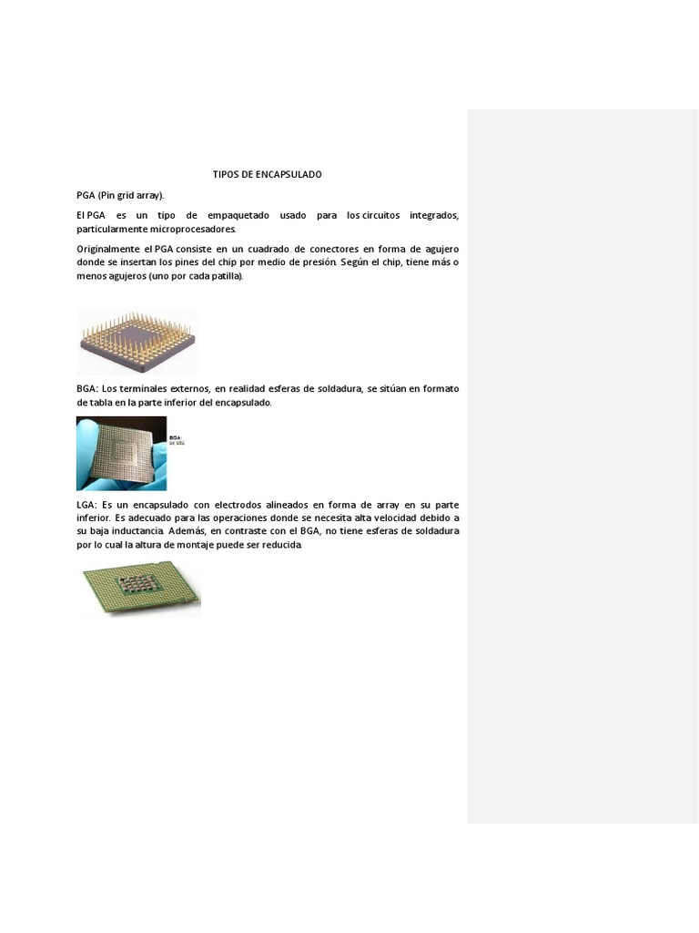 Encapsulado de Cpu | PDF | Circuito integrado | Ingenieria Eléctrica