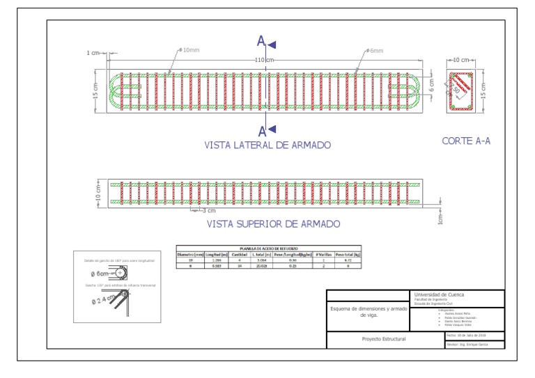 Plano Viga Armada GRUPO1 | PDF | Ingeniería | Science