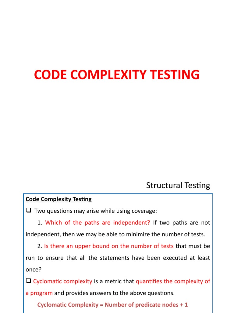 Code Complexity Testing | PDF | Computer Science | Applied Mathematics