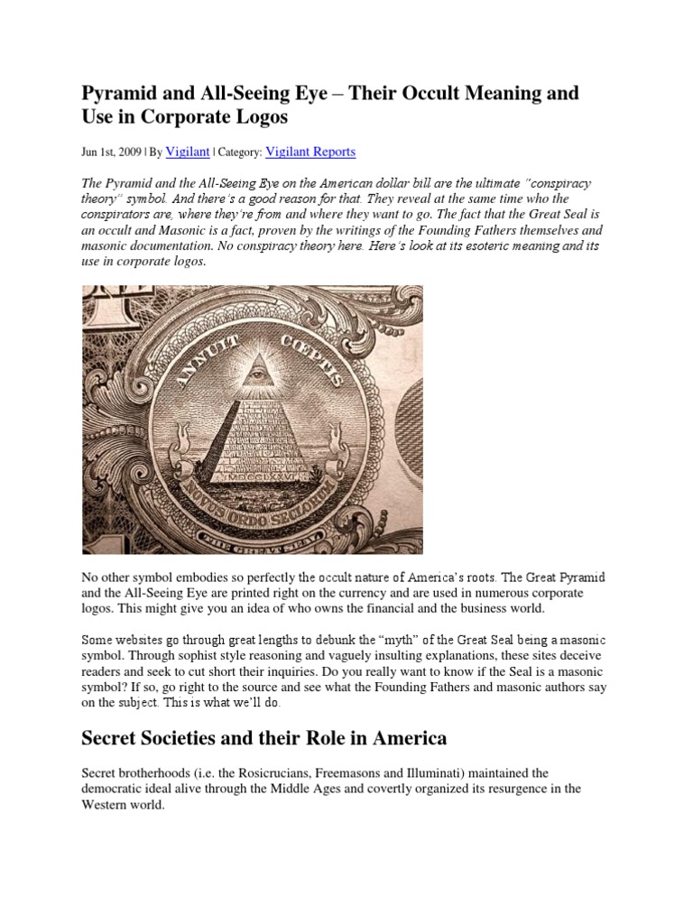 Pyramid and All-Seeing Eye - Their Occult Meaning and Usein Corporate ...